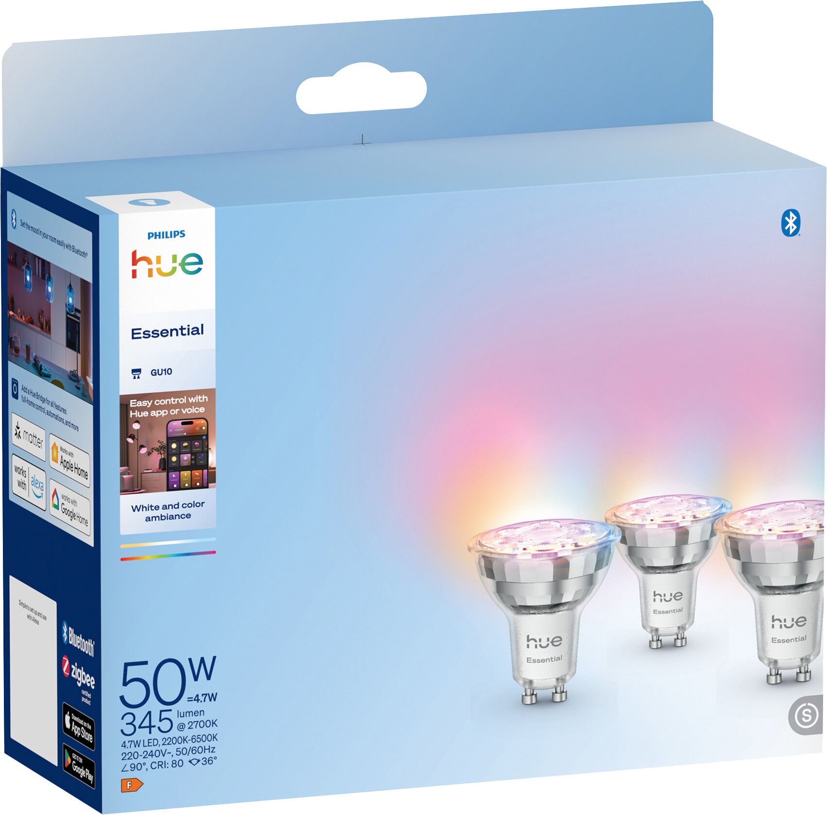 Philips Hue White and Color Ambiance LED GU10 snjallperur - 3 stk | ELKO