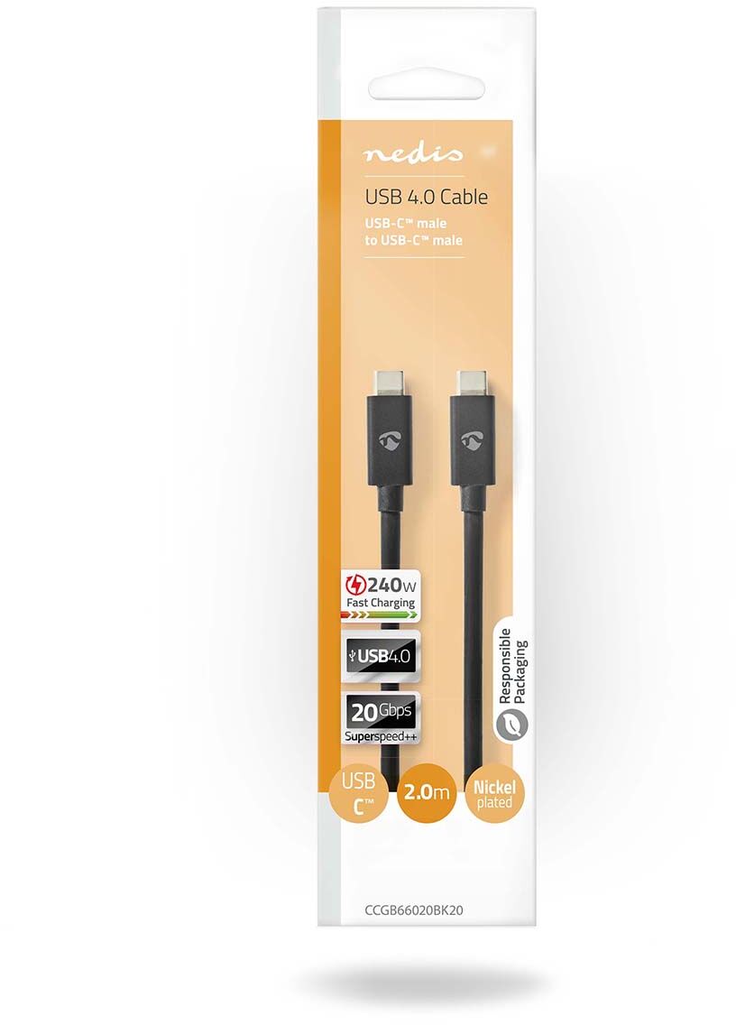 Nedis USB-C í USB-C snúra - 2 metrar | ELKO