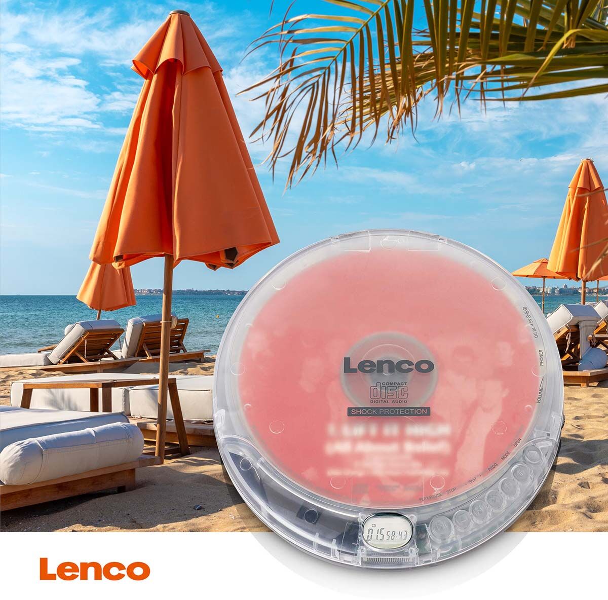 Lenco ferðageislaspilari - Glær | ELKO