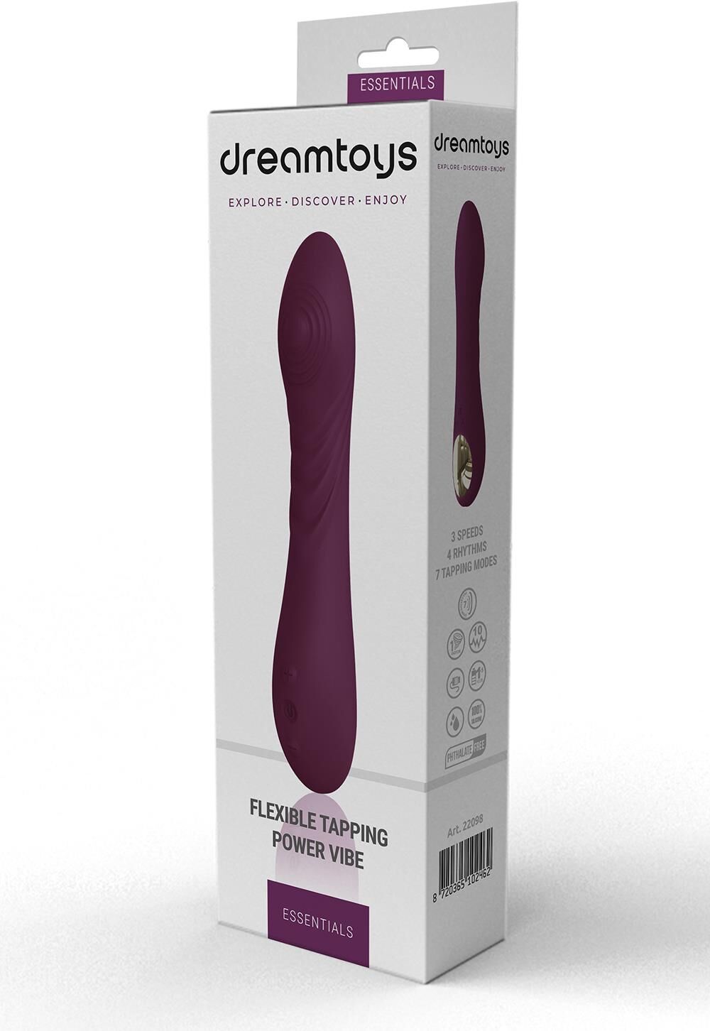 Dream Toys Essentials Flexible Tapping Power Vibe titrari - Fjólublár ...