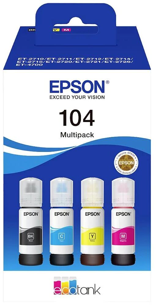 Epson EcoTank blekbrúsi T104 fjölblekhylkja pakki | ELKO