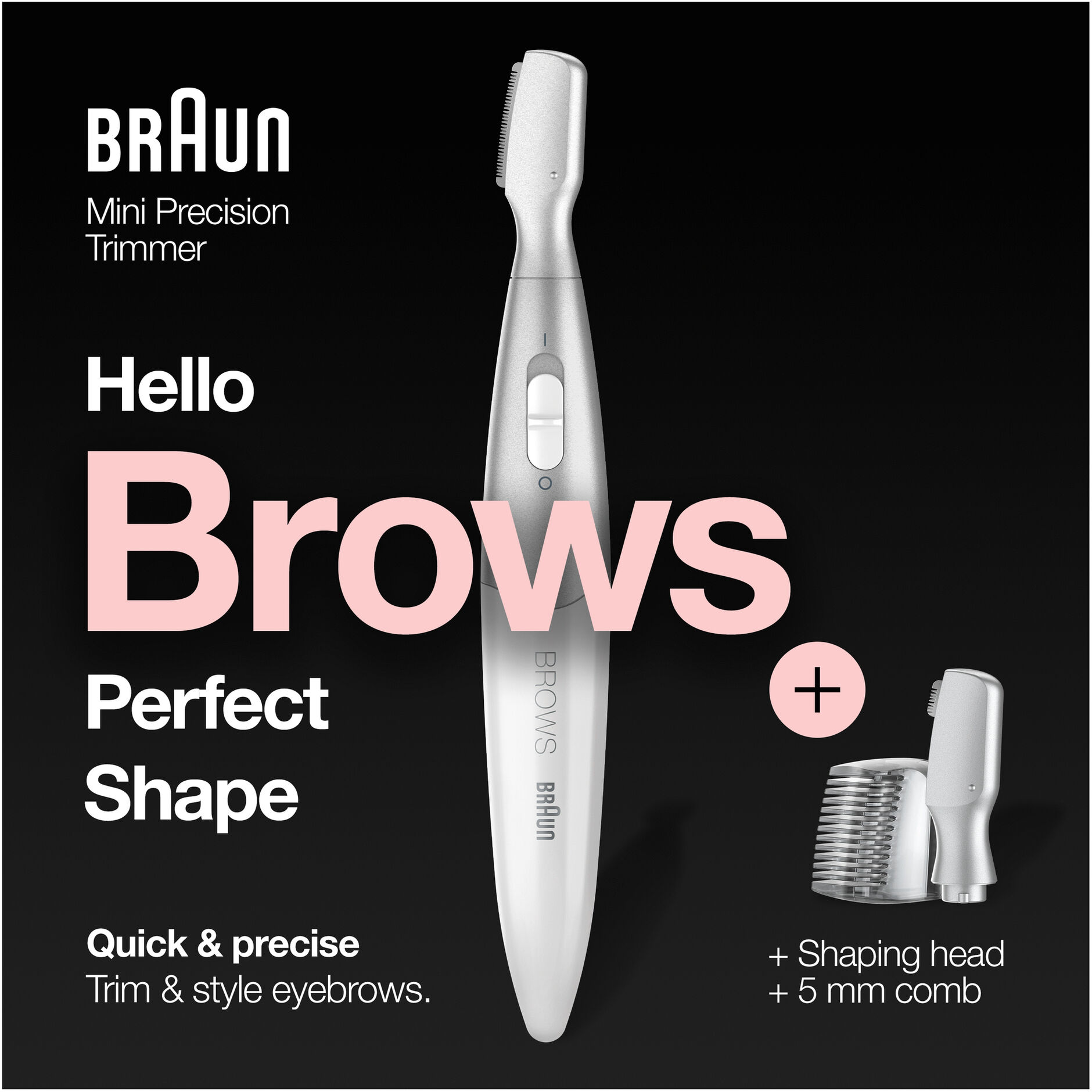 Braun Mini Precision augabrúnasnyrtir | ELKO