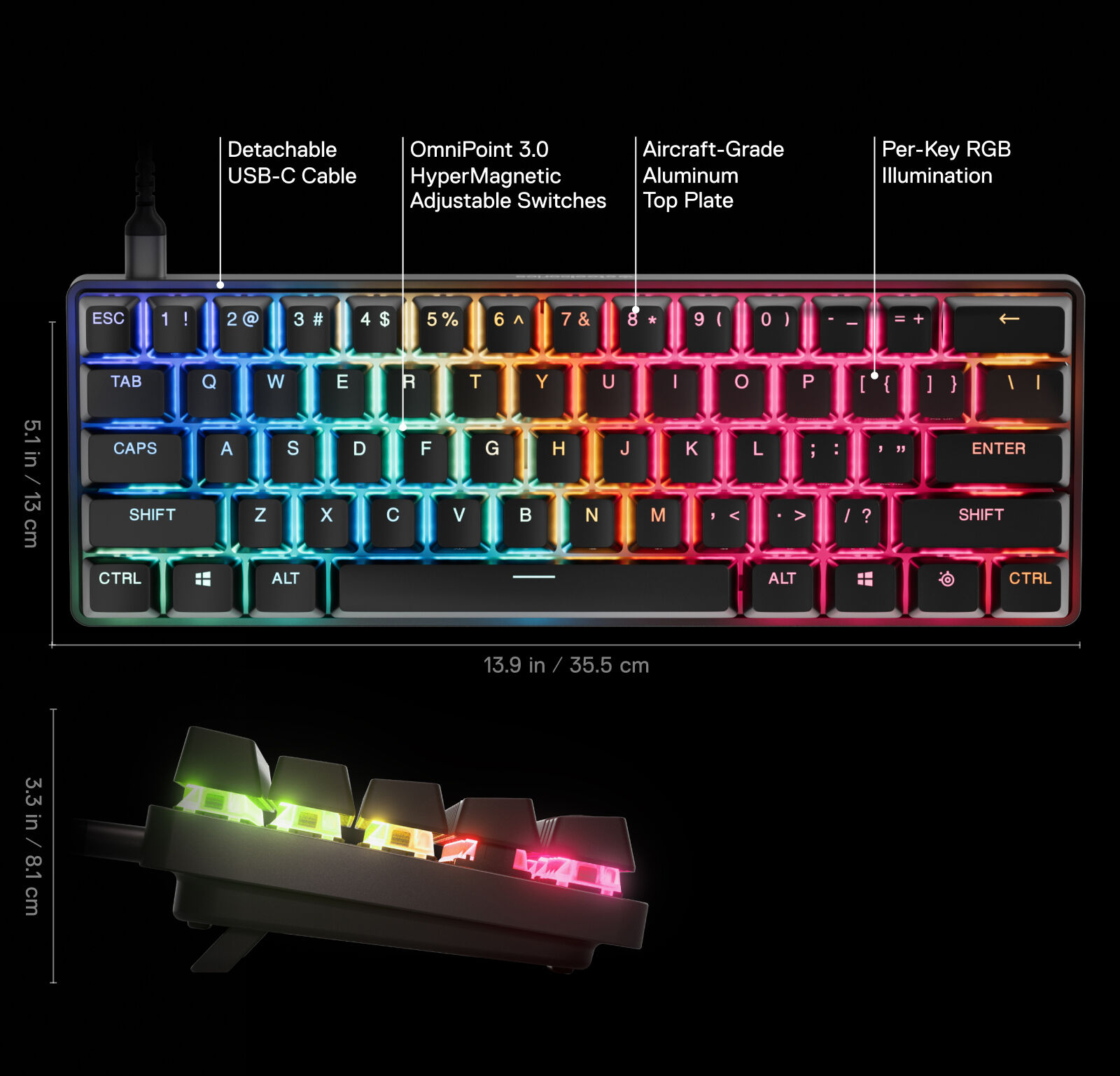 SteelSeries Apex Pro Mini Gen 3 leikjalyklaborð - Svart | ELKO