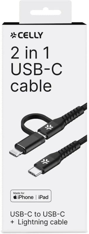 Celly USB-C í USB-C snúra + Lightning - 1 metri | ELKO
